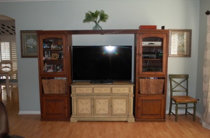 DIY Chalk Paint Entertainment Center Makeover - Miss Frugal Fancy Pants