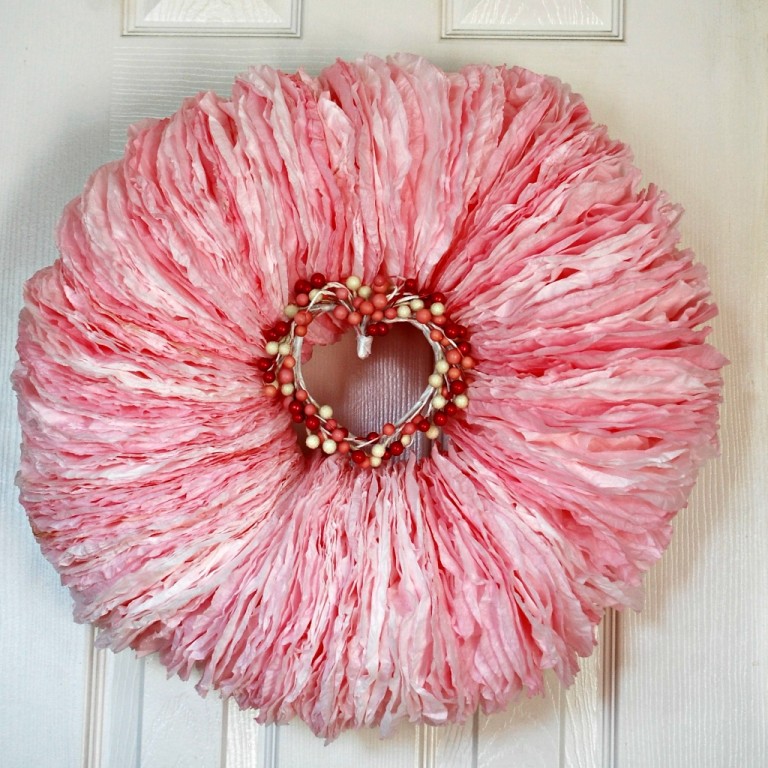 Coffee Filter Wreath for Valentine's Day - Miss Frugal Fancy Pants
